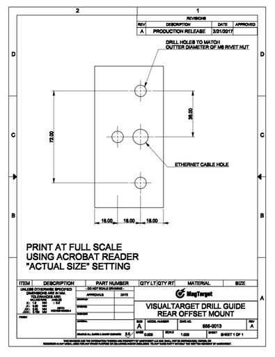 Drill Guide Rear Offset Mount - VisualTarget | MagTarget.com